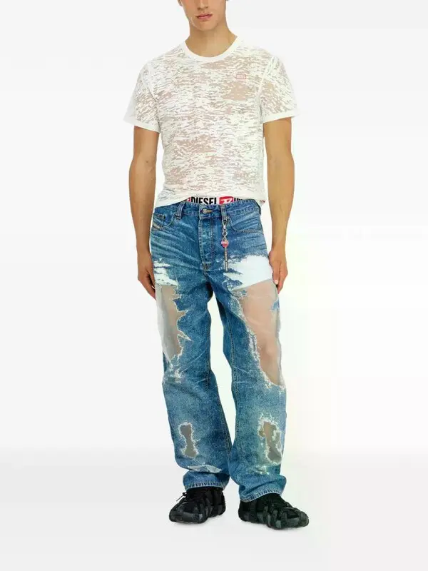 DIESEL® D-macs Distressed Mesh-panel Jeans