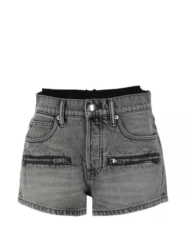 Alexander Wang Layered-waistband Zip-detail Shorts