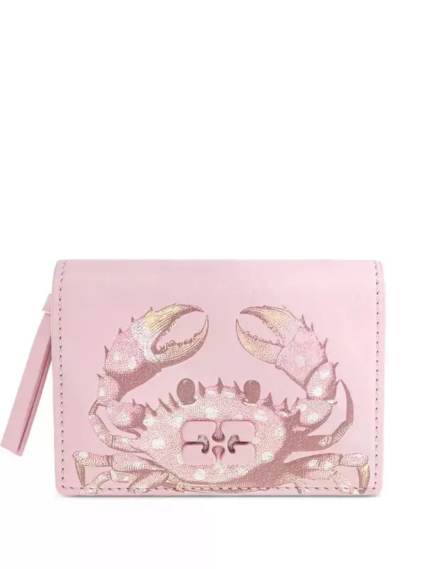 GANNI Crab-print Wallet - Pink