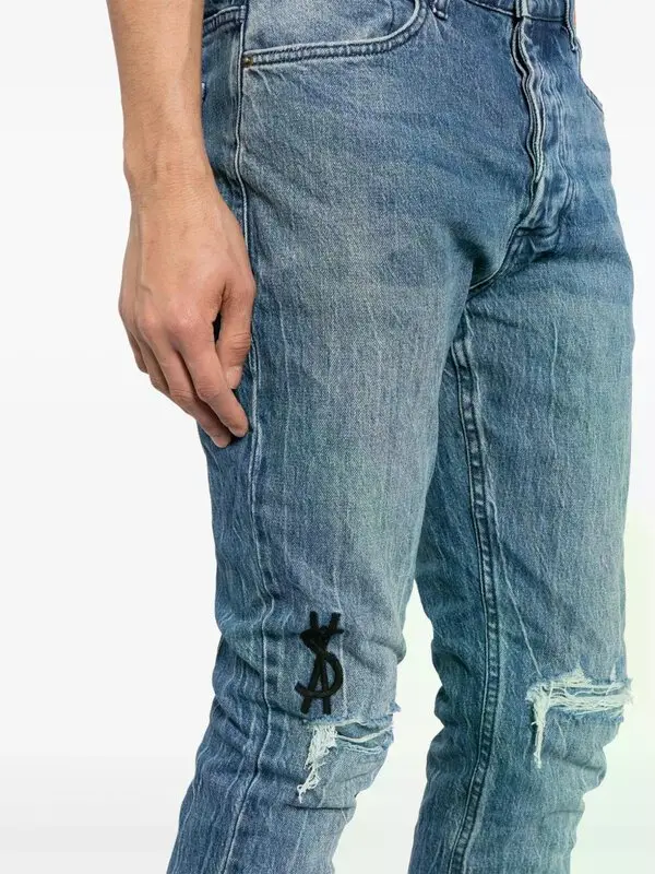 Ksubi Distressed Straight-leg Jeans