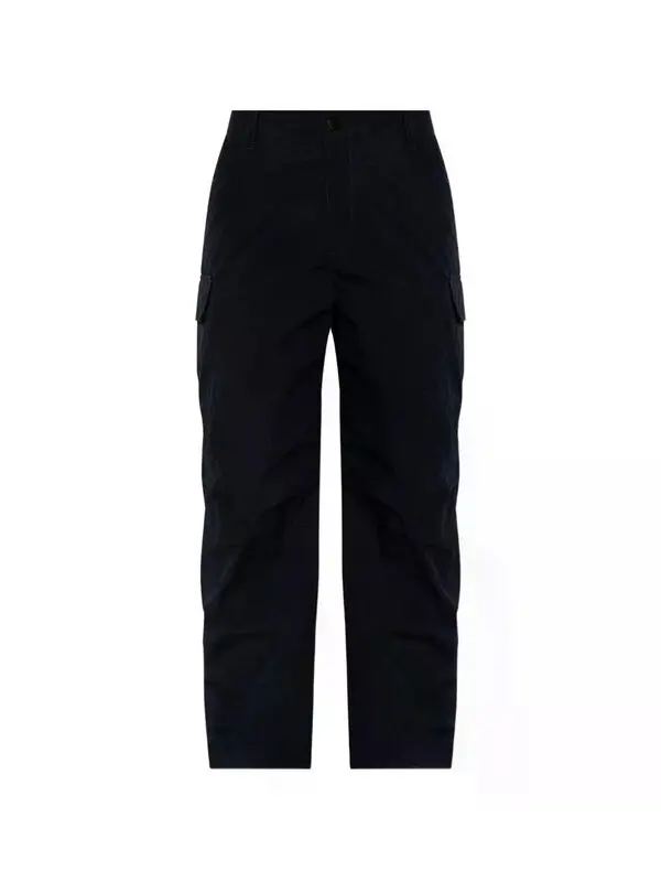 Burberry Navy Crinkled Texture Wide-leg Cargo Pants