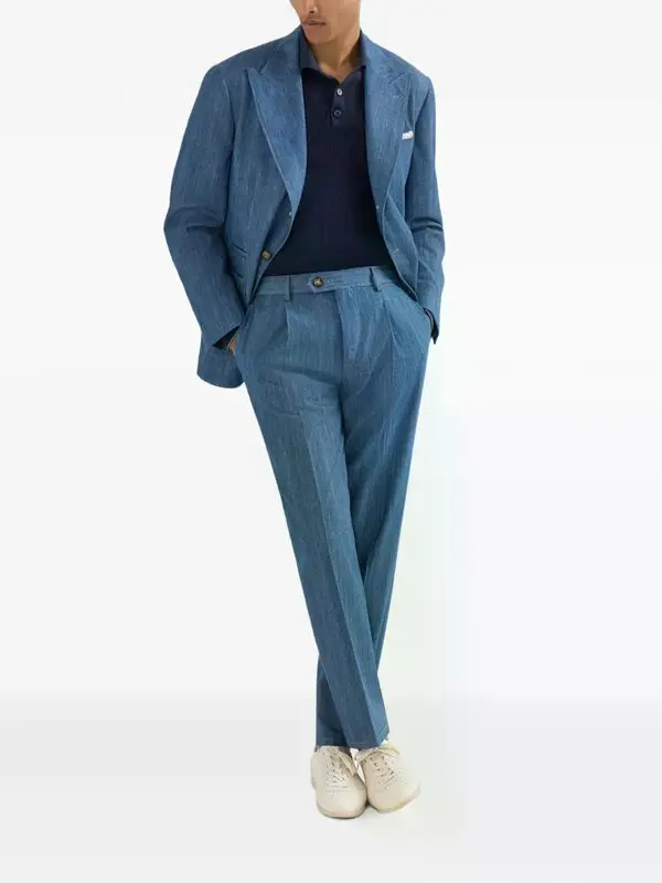 Brunello Cucinelli Lightweight Denim Trousers With Double Pleats