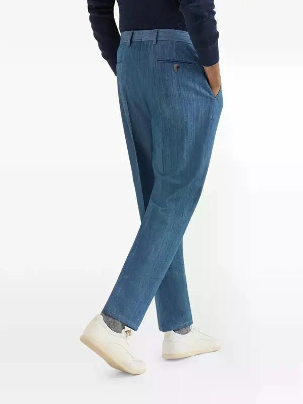 Brunello Cucinelli Lightweight Denim Trousers With Double Pleats