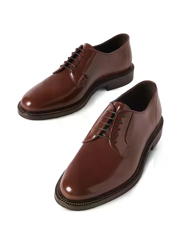 Brunello Cucinelli Block-heel Derby Shoes - Brown