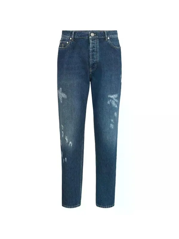 Brunello Cucinelli Iconic Fit Five-pocket Denim Trousers With Rips - Blue
