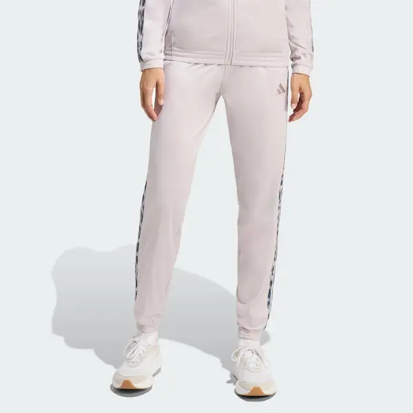 Adidas Tricot 3-stripes Trackpants With Leopard Print Ice Purple - Ice Purple / Multicolor