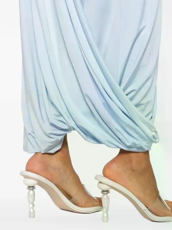 SELF-PORTRAIT Asymmetric Ruched Sleeveless Dress