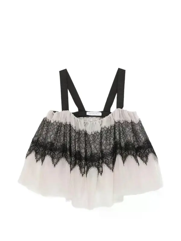 Viktor & Rolf Lace-trimmed Tulle Blouse
