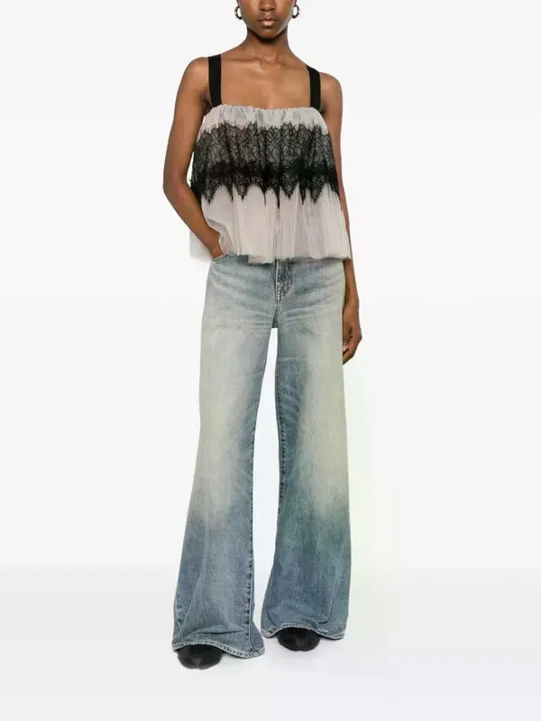Viktor & Rolf Lace-trimmed Tulle Blouse
