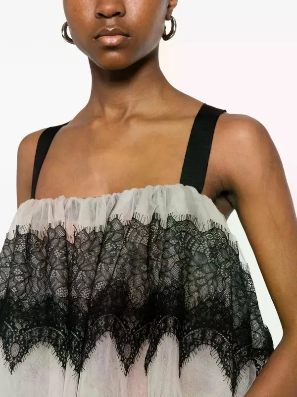Viktor & Rolf Lace-trimmed Tulle Blouse