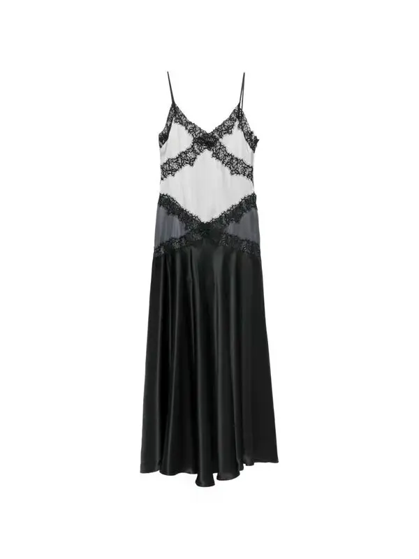 Viktor & Rolf Silk Cami Dress With Lace Trim - Pink