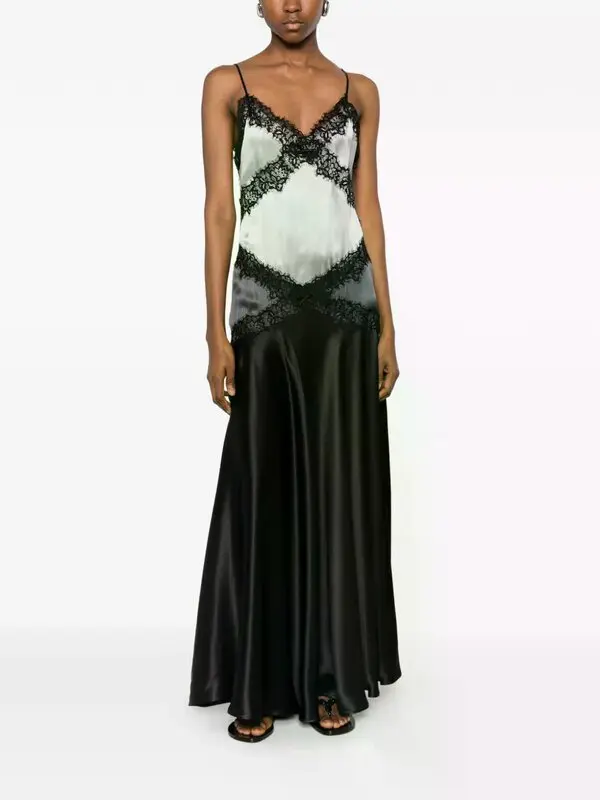 Viktor & Rolf Silk Cami Dress With Lace Trim