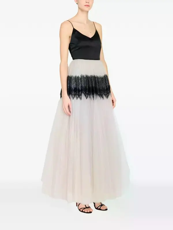 Viktor & Rolf Tulle Lace-trim Maxi Dress - Neutrals