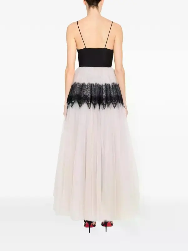 Viktor & Rolf Tulle Lace-trim Maxi Dress - Neutrals