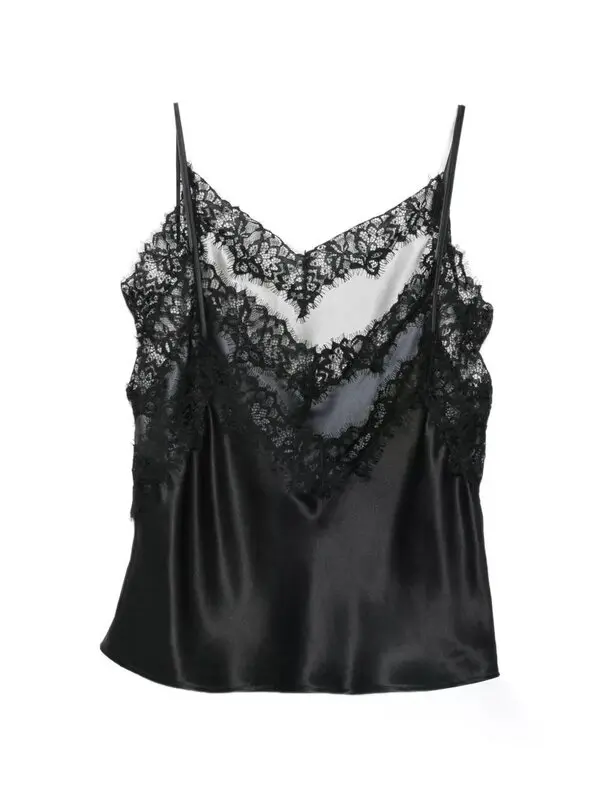 Viktor & Rolf Triple-layer Silk Blouse With Lace Trim