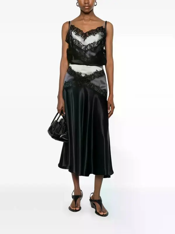 Viktor & Rolf Triple-layer Silk Blouse With Lace Trim