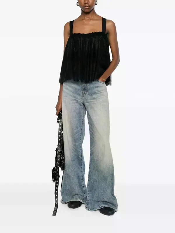 Viktor & Rolf Lace-trimmed Tulle Blouse