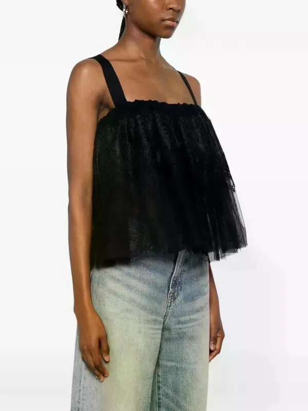 Viktor & Rolf Lace-trimmed Tulle Blouse