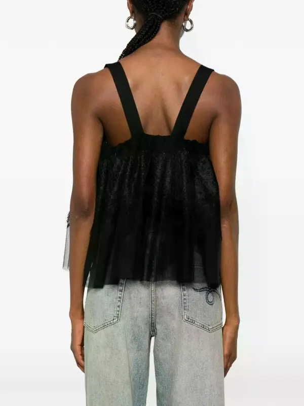 Viktor & Rolf Lace-trimmed Tulle Blouse