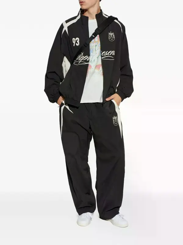 REPRESENT Logo-embroidered Panelled Jacket