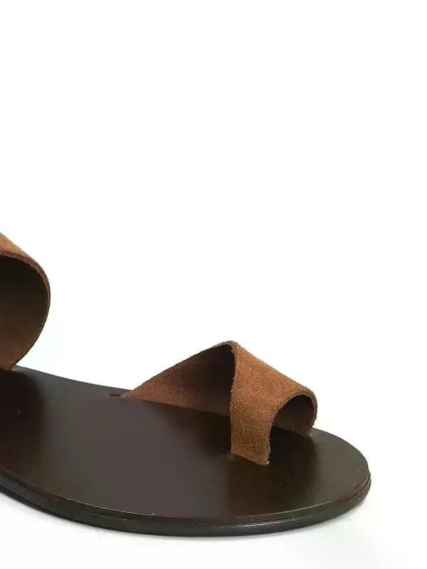 NICOLAS LAINAS Suede Toe-strap Flat Sandals