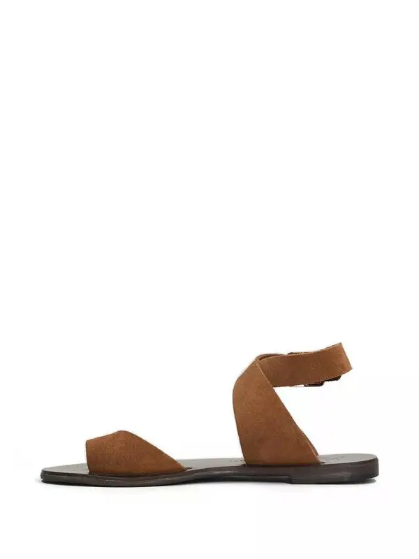 NICOLAS LAINAS Suede Toe-strap Flat Sandals