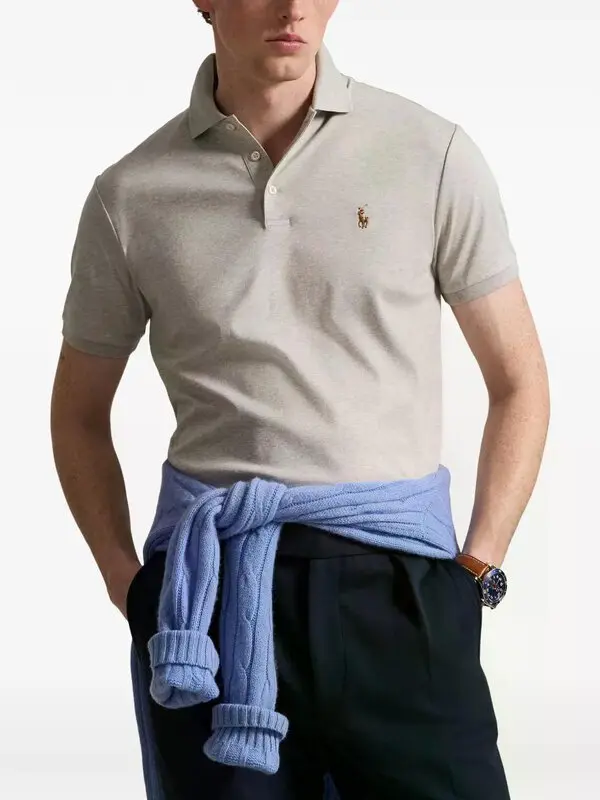 Polo Ralph Lauren Embroidered Logo Polo Shirt - Grey