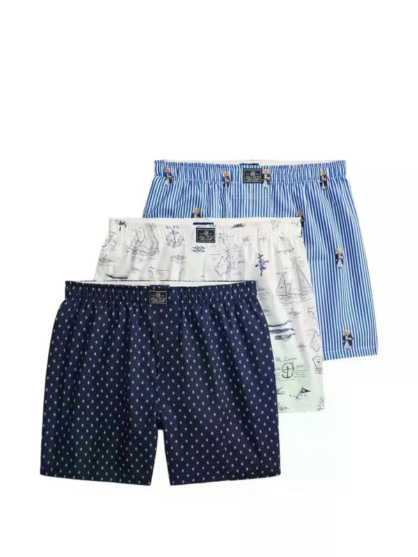 Polo Ralph Lauren Polo Bear Geometric-print Boxers - Blue
