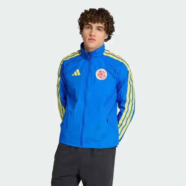 Adidas Colombia Home Anthem Track Jacket - Glow Blue
