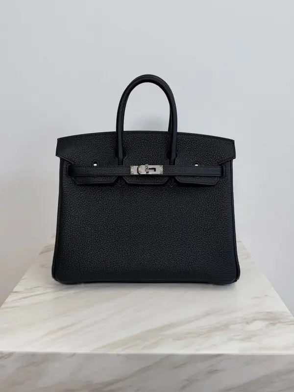 Hermès Birkin 25 Togo Palladium Hardware - Black
