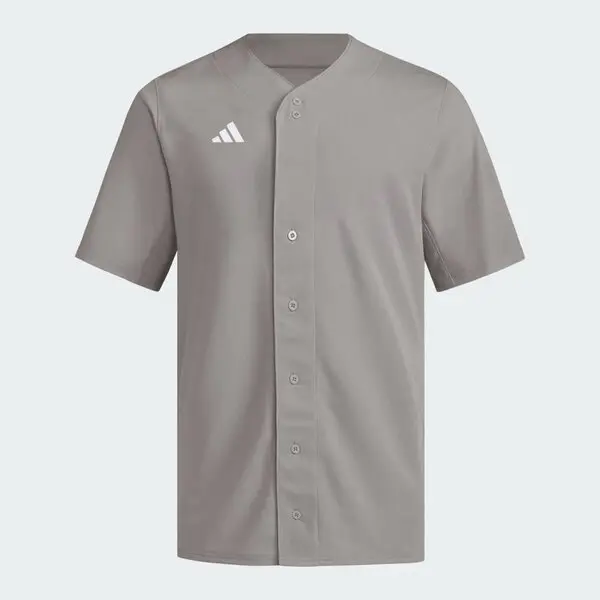Adidas Full-button Baseball Jersey - Team Mid Grey