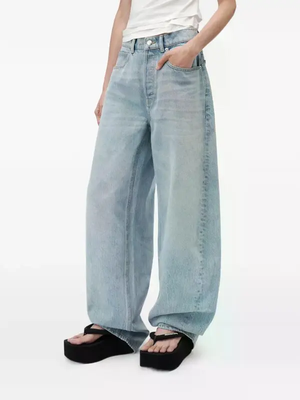Alexander Wang Crystal-logo Oversized Jeans