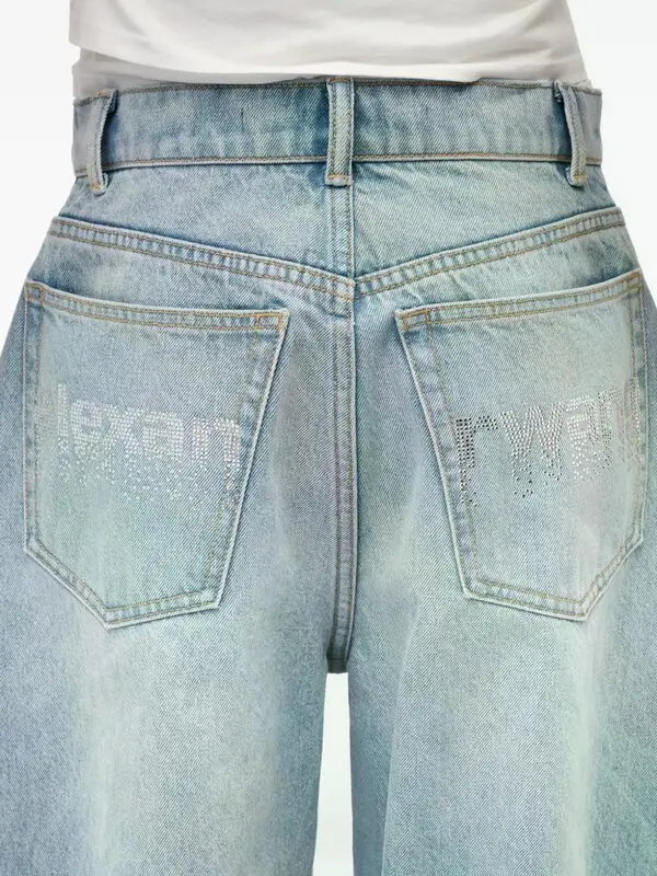 Alexander Wang Crystal-logo Oversized Jeans
