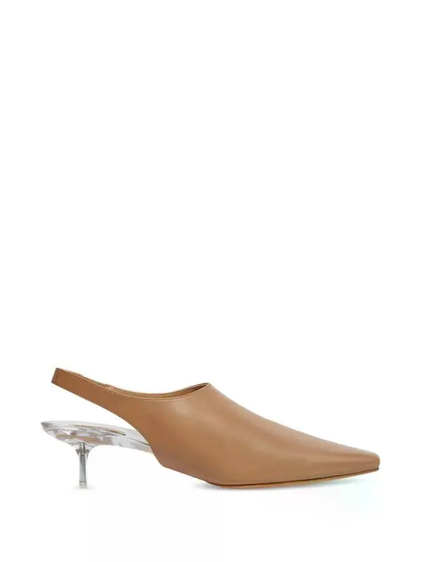 COURREGES Transparent Kitten-heel Slingback Pumps