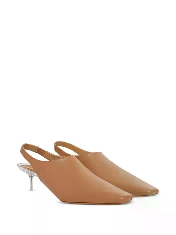 COURREGES Transparent Kitten-heel Slingback Pumps