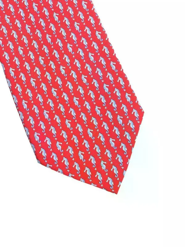 FERRAGAMO Seahorse Silk Tie