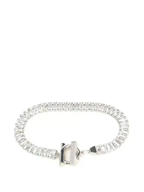 FERRAGAMO Gancini Crystal-embellished Bracelet - Silver