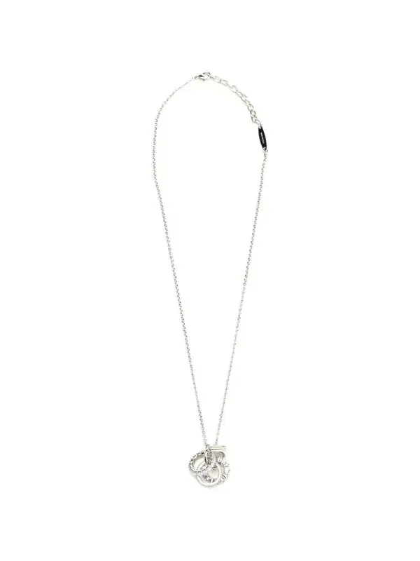 FERRAGAMO Gancini Crystal-embellished Necklace - Silver