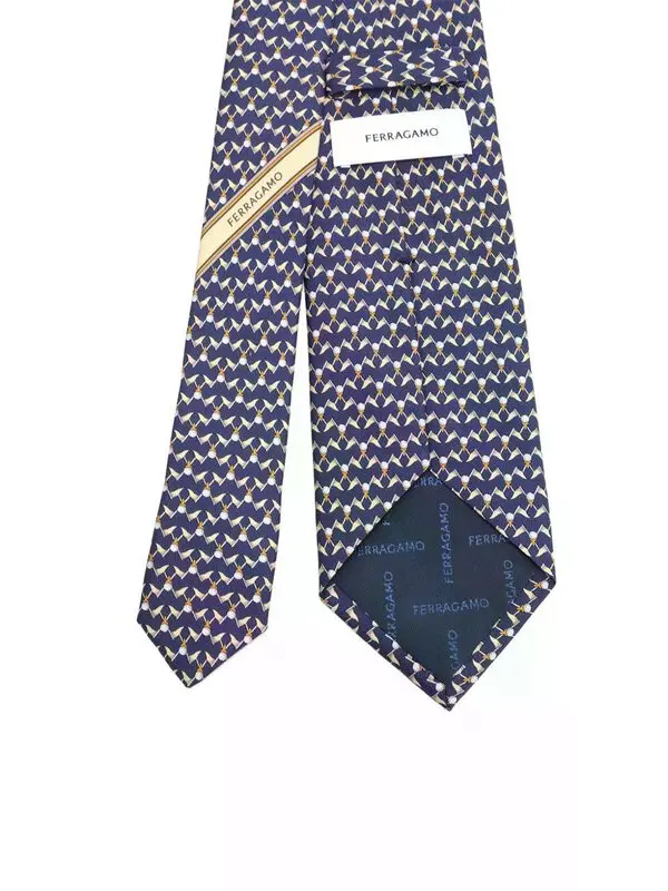 FERRAGAMO Club Print Silk Tie