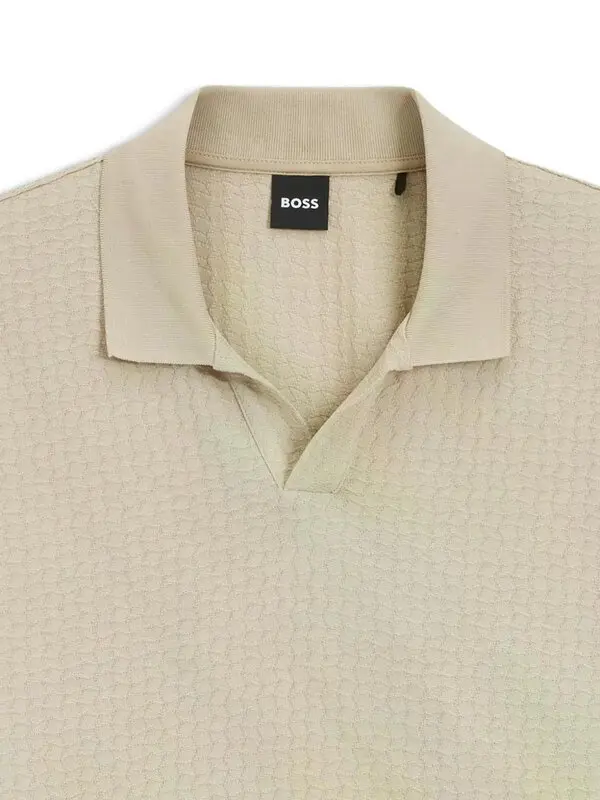 BOSS Textured Short-sleeve T-shirt - Neutrals