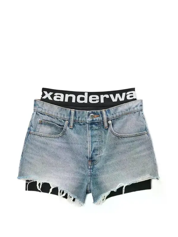 Alexander Wang Layered Frayed-hem Shorts