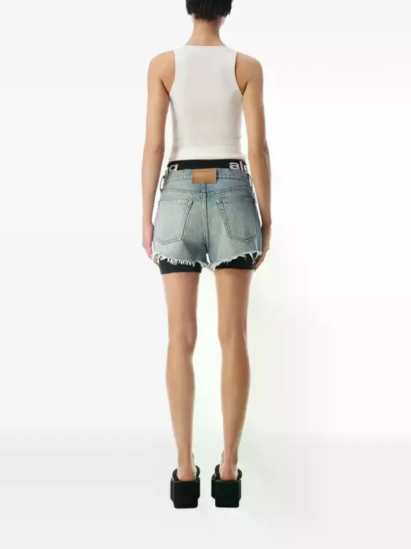 Alexander Wang Layered Frayed-hem Shorts