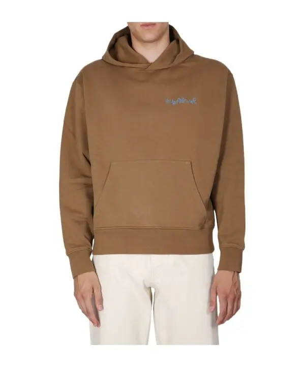 SUNFLOWER Long-sleeved Hooded Sweatshirt With Back Graphic - Brown