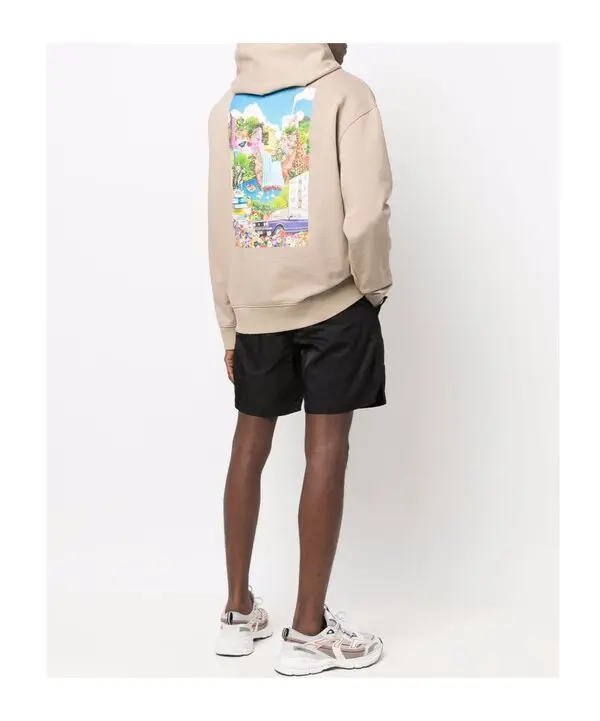 SUNFLOWER Long Sleeve Hooded Sweatshirt With Graphic Back