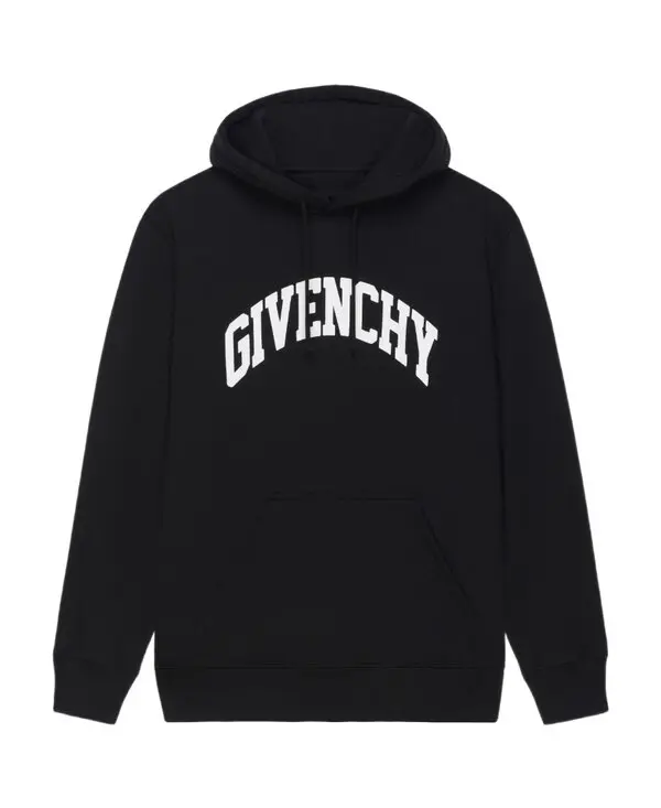 Givenchy Logo Printed Drawstring Hoodie - Black