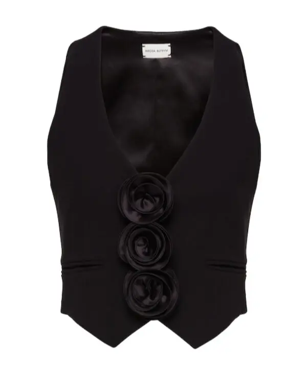 Magda Butrym Rose Embellished Vest - Black