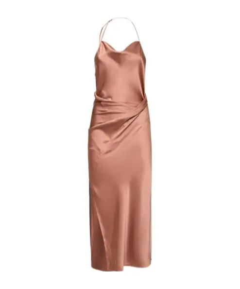 Helmut Lang Draped Detail Dress - Brown