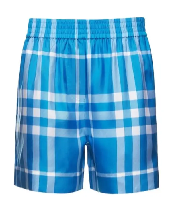 Burberry Checked Shorts - Blue