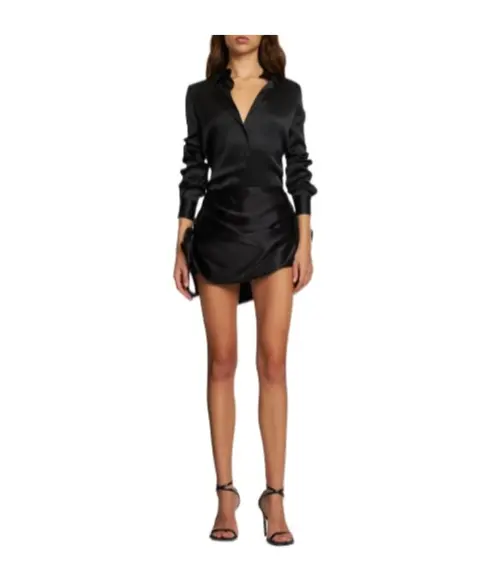 Magda Butrym Rose-decorated Draped Skirt