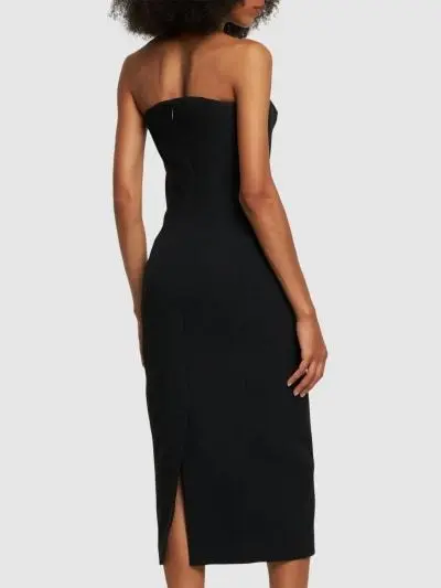 Versace Halterneck Midi Dress With Zipper Detail
